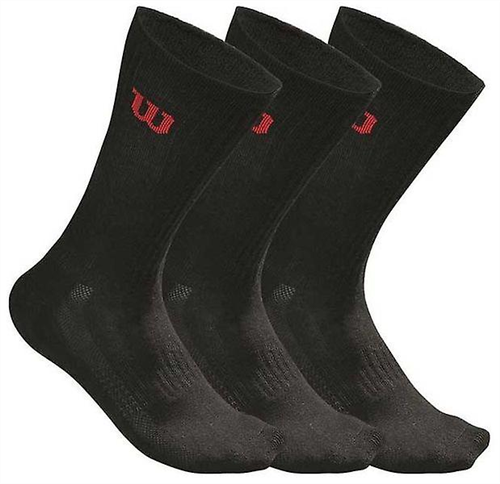 Wilson Mens Crew 3 Pack Sock Black – JG Rackets